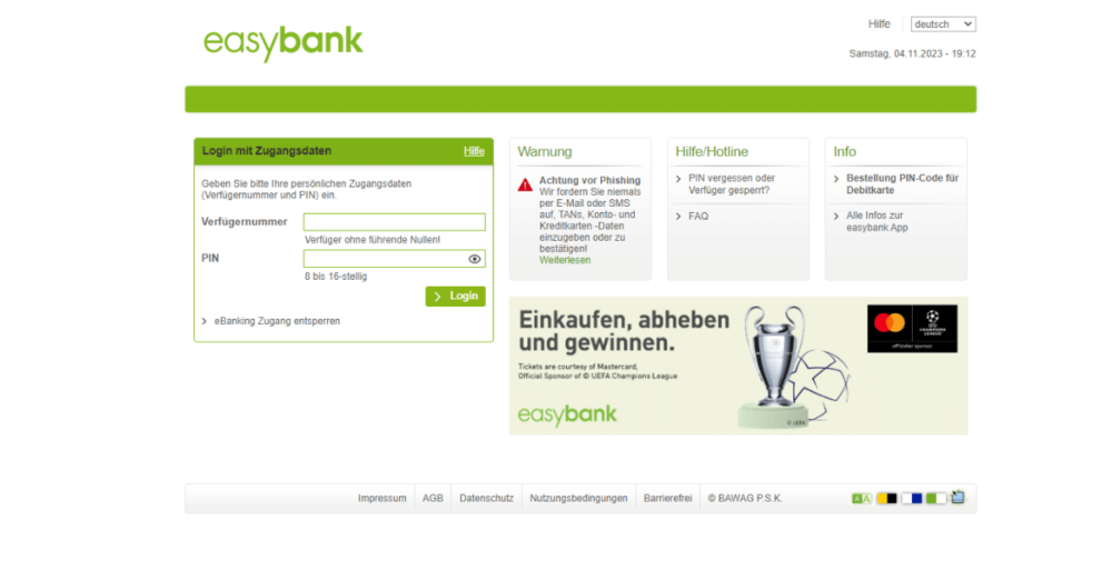 Easybank Login - ex Hello Bank, steuereinfach.
