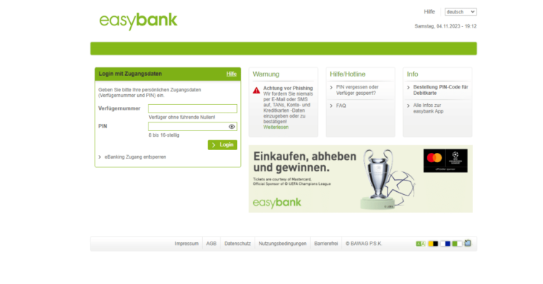 Easybank Login - ex Hello Bank, steuereinfach.